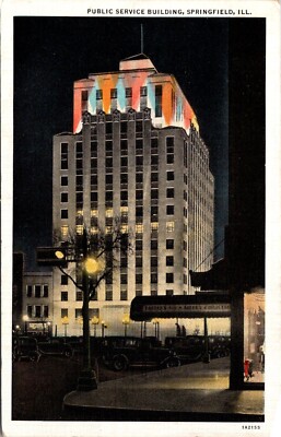 Public Service Building Springfield Illinois Linen Postcard | eBay