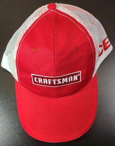 Craftsman ACE Hat Cap Red White Trucker Mesh Back Snap Back Baseball ...