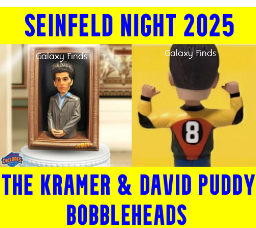 2025 SEINFELD DAVID PUDDY & KRAMER BOBBLEHEAD LOT BROOKLYN CYCLONES SGA ...