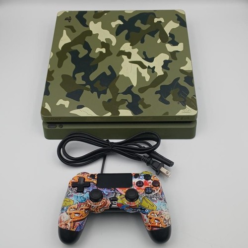 Sony PlayStation 4 PS4 Slim 1TB Call of Duty WWII WW2 Camo Console CUH ...