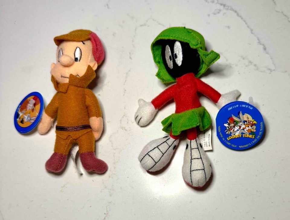 Starbucks FINGER PUPPETS Elmer Fudd & Marvin Martian, Looney Tunes 2004 ...