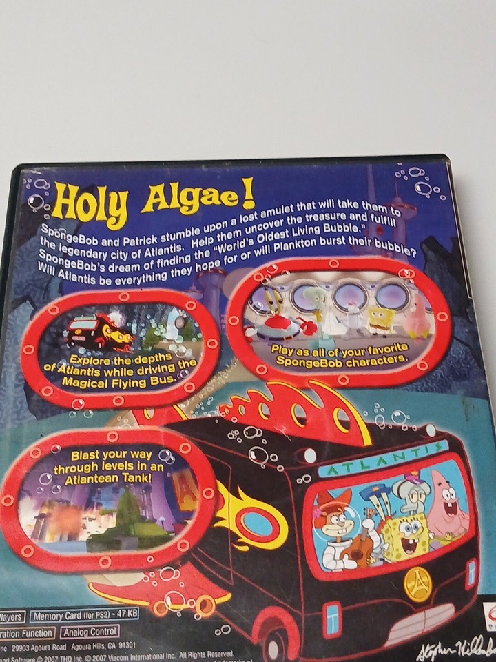 SpongeBob's Atlantis SquarePantis (Sony PlayStation 2 2007) PS2 ...