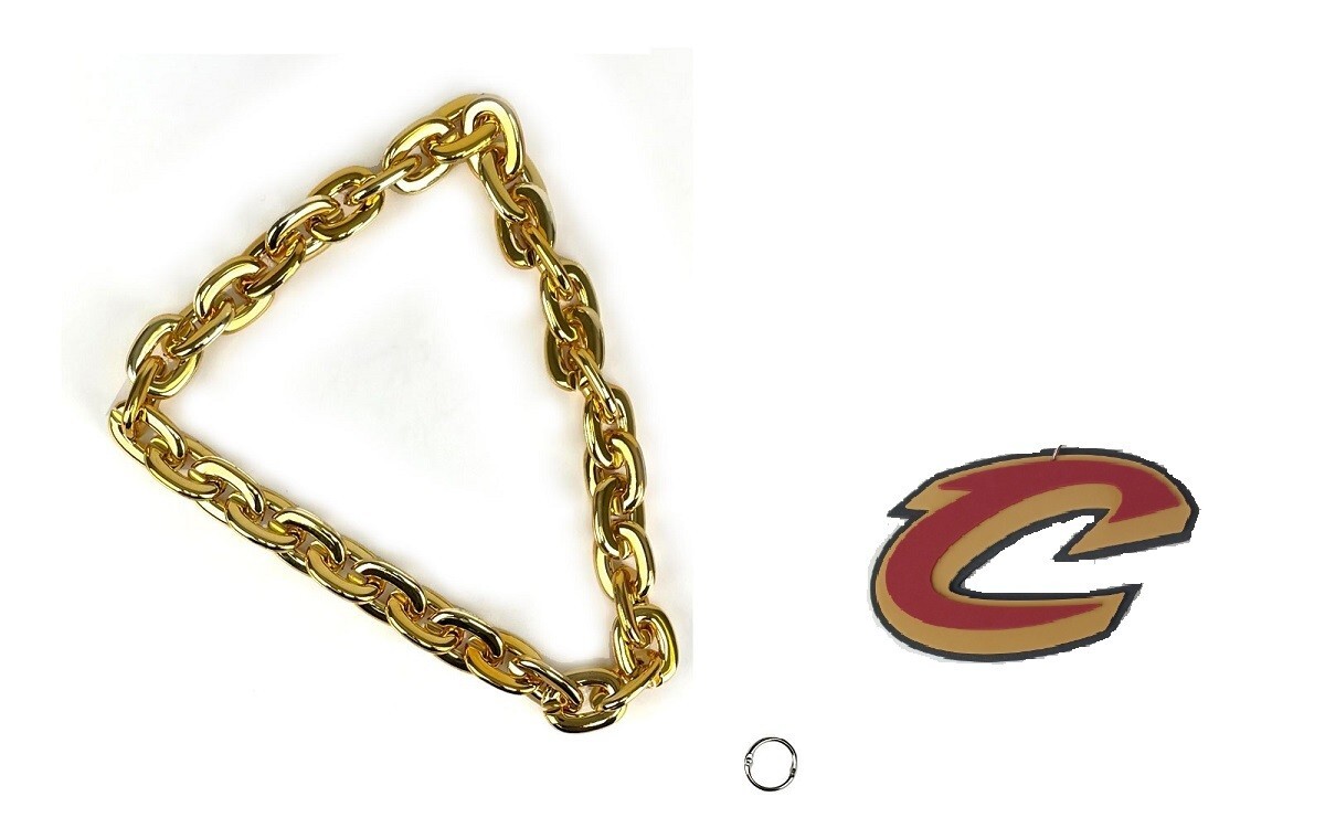 New NBA CLEVELAND CAVALIERS GOLD BIG Fan Chain Necklace 3D Foam | eBay