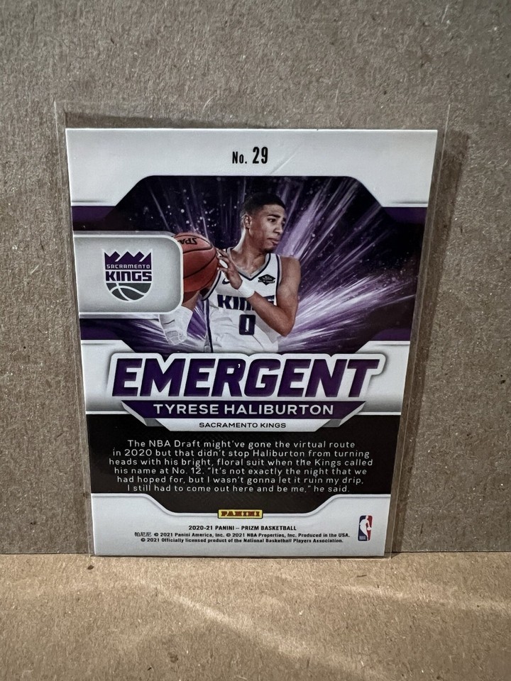 2020-21 Panini Prizm - Emergent Silver Prizm #29 Tyrese Haliburton (RC ...
