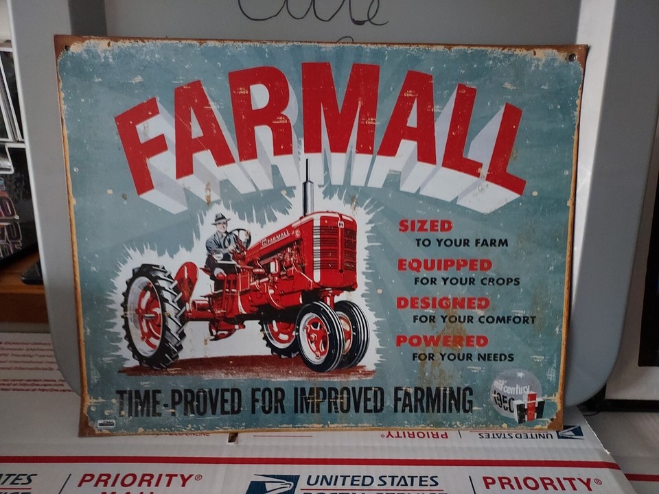 FARMALL Tractor SIGN Metal International Harvester 16x12 | eBay