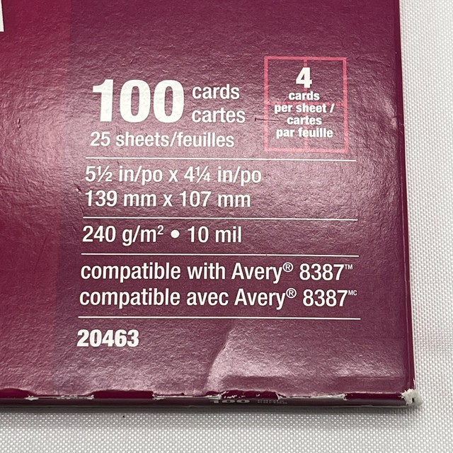 Staples Inkjet Postcards 5½" X 4¼" 100 Cards Gloss White Glossy for ...