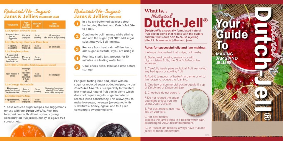 Bulk 2 lb LITE Natural DUTCH JELL Fruit Pectin for Reduced Sugar Jelly ...