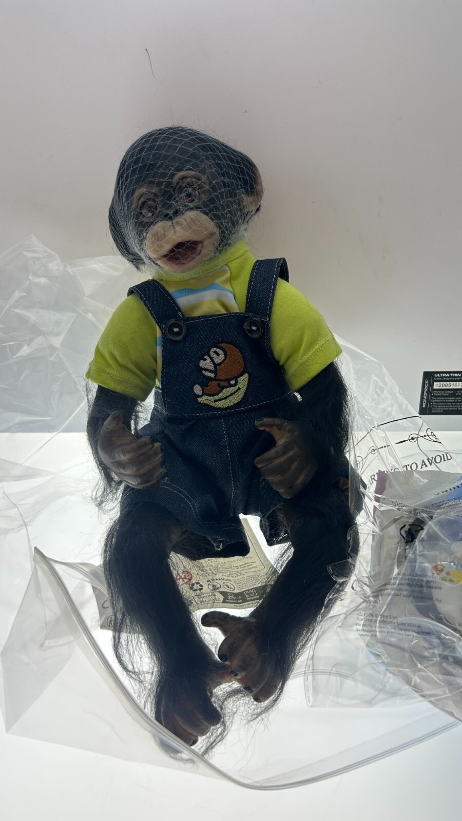 Realistic Reborn Monkey Baby Black/Brown Skin Stuffed Collectible Art Doll