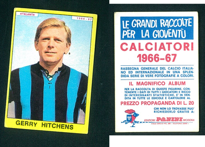 Gerry Hitchens (Atalanta - Italy) Football! Ed.Panini Original 1966-67 ...