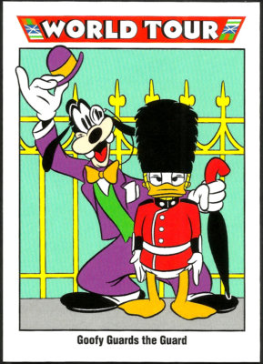 DISNEY COLLECTOR CARD, WORLD TOUR, GOOFY GUARDS THE GUARD # 200, MINT ...