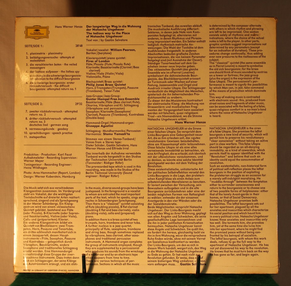 H.W.HENZE-The Tedious Way To The Place Of Natascha Ungeheuer---Factory ...