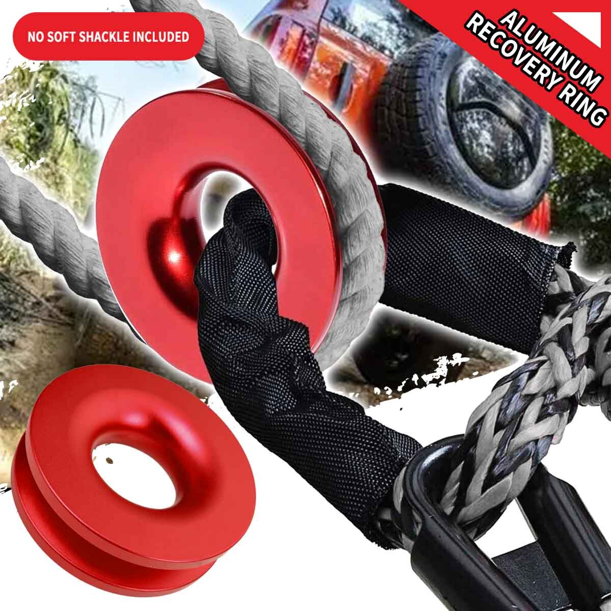 1×Recovery Ring Snatch Block Pulley 41000lb For Soft Shackle ATV UTV ...