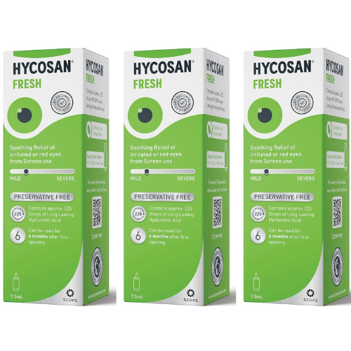 Hycosan Fresh Preservative Free Eye Drops Soothing Relief 7.5ml (Pack ...