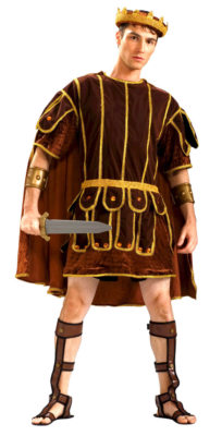 Roman Senator 3 Pc Brown Velveteen & Gold Tunic Cape & Headpiece ...