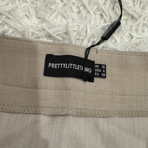 Pretty little thing shape stone woven micro mini skirt Tan size 6 | eBay