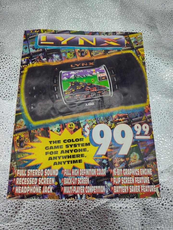 Atari Lynx Video Game Magazine Catalog Handheld Game System Paperboy ...