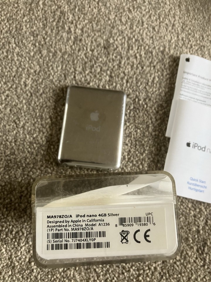 Apple iPod Nano MA978ZO/A MP3 Media Player Silver 4GB | eBay UK