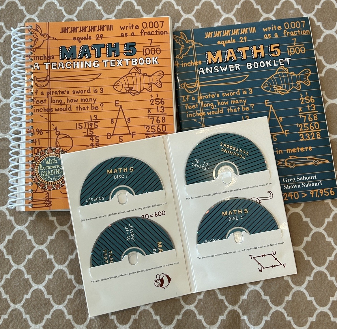 Math 5 A Teaching Textbook, Answer Booklet, CD ROM Set (3 set) 4 CDs | eBay