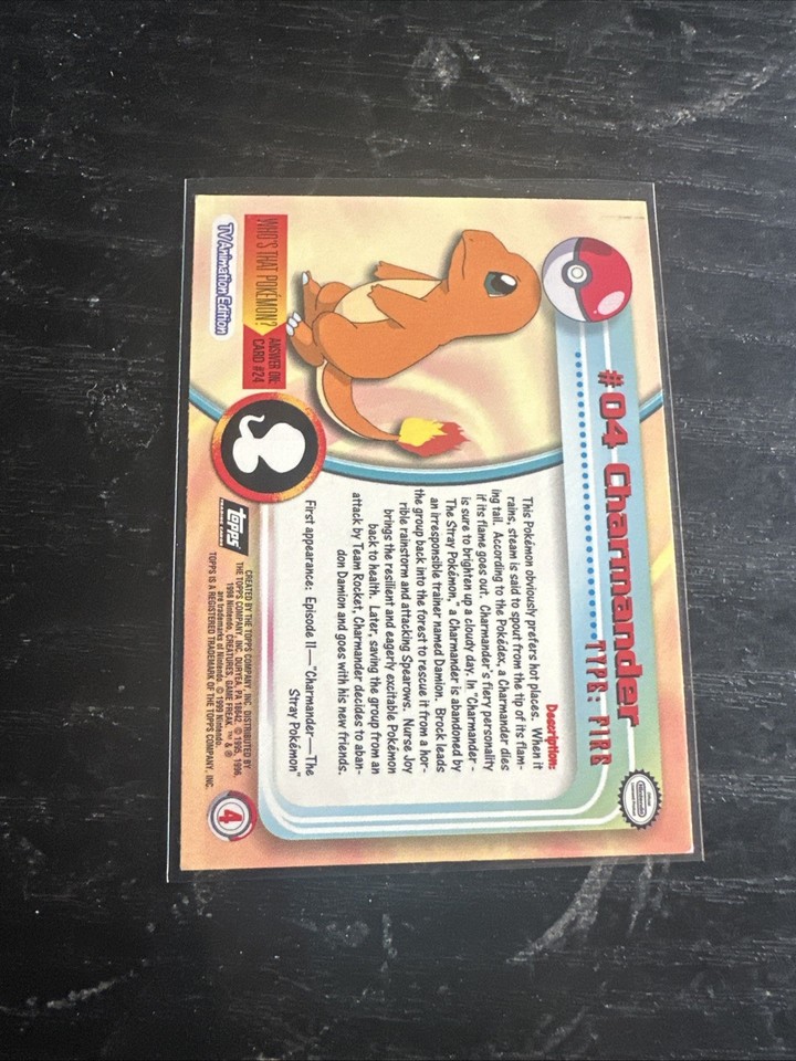 1999 Pokemon Charmander #04 Topps Holo Foil TV Animation Series NM | eBay