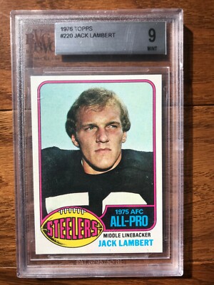 Vintage Original 1976 Topps Rookie #220 Jack Lambert (Steelers) BVG 9 ...