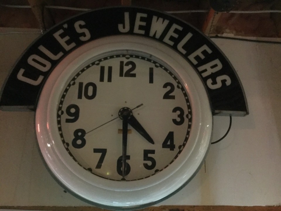 Electric neon clock company Cleveland vintage reproduction angled wall ...