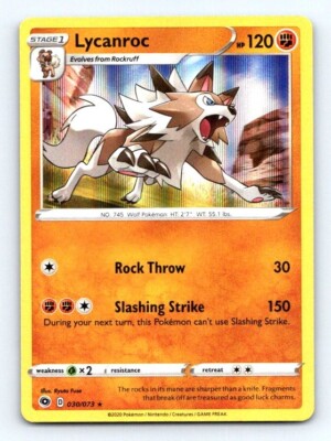 LYCANROC 30/073 - POKEMON CHAMPIONS PATH - HOLO RARE - NM / UNPLAYED | eBay