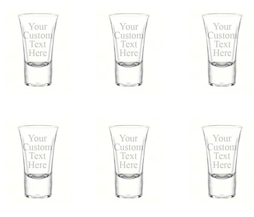 DOUBLE SIDED Set of 6 Custom Shot Glass Glasses 1.75oz Free Engraving ...