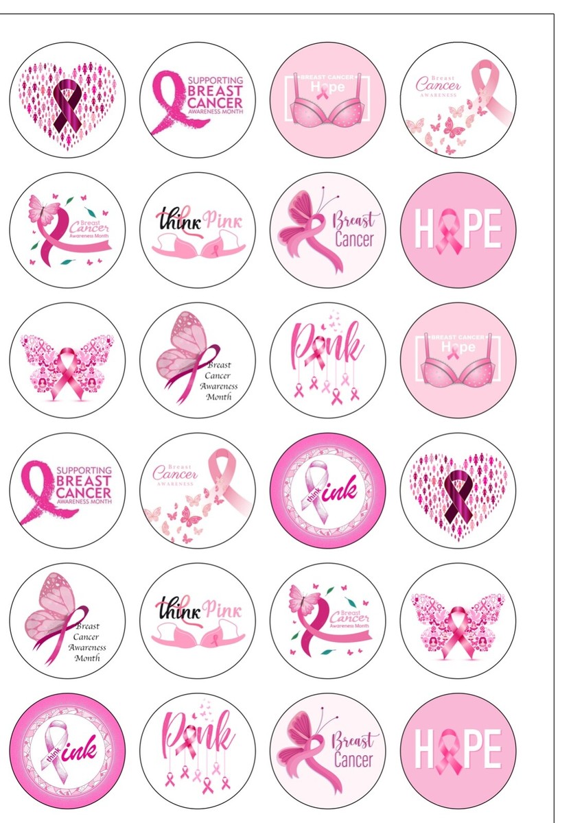 Pink Ribbon Edible Cake Decorations | Shelly Lighting