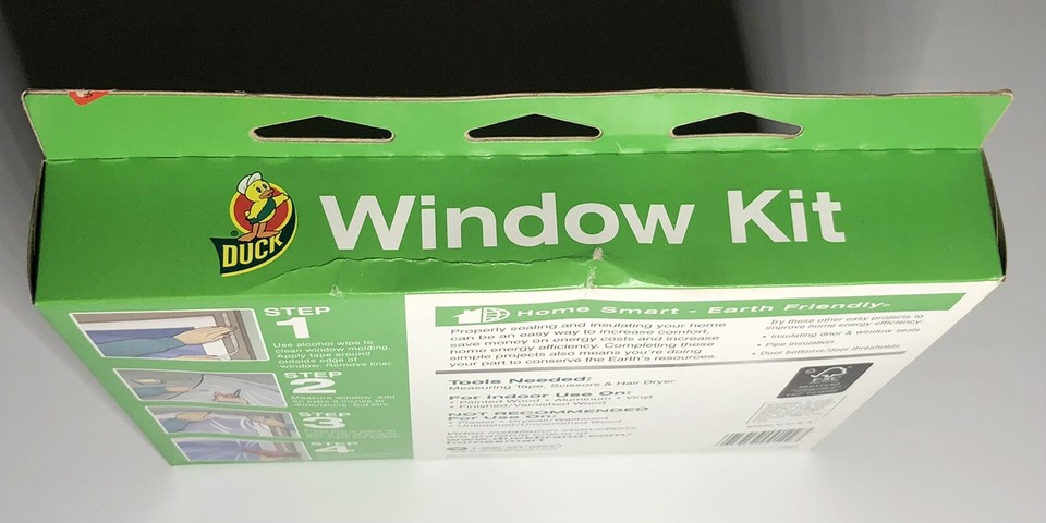 Duck Window Kit Insulates 5 Indoor 3’ x 5’ Windows Complete Shrink Film ...