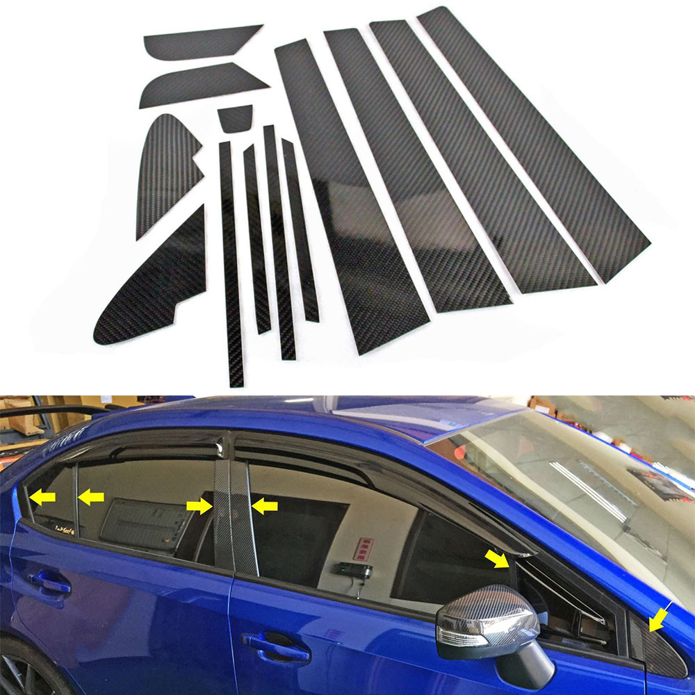2015-2021 Subaru WRX STI 4DR Sedan Carbon Door A B C Pillar Mask Window ...