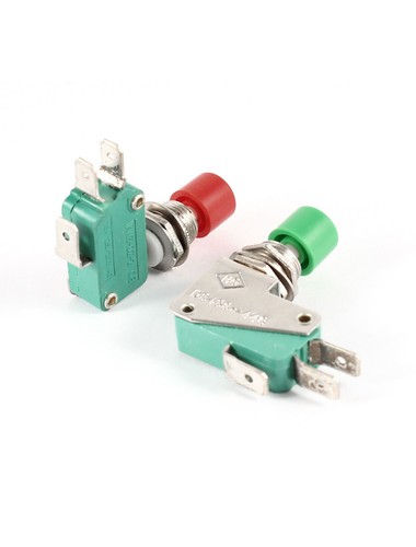 2 Pcs Ds438-448 Red Green SPDT Micro Push Button Switch 16a 125/250v AC ...