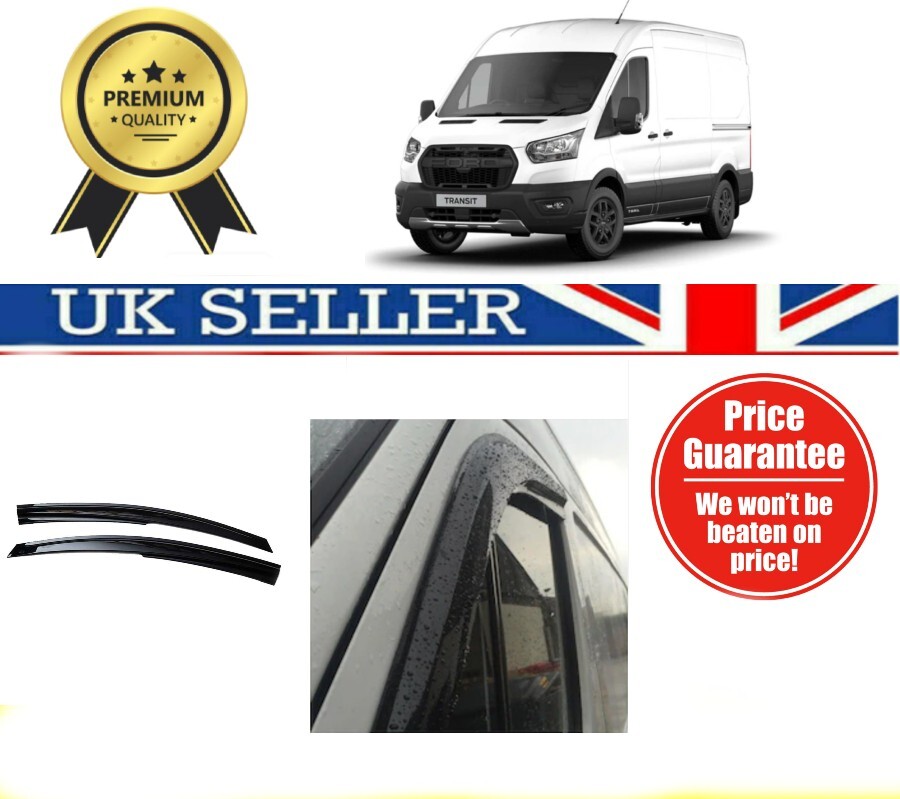 Ford Transit 2014 + MK8 Wind Deflectors Rain Sun Smoke Guard Window ...
