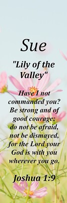 Sue "Lily of the Valley" Keepsake Name Meaning Bookmark with Verse and ...