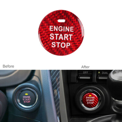 Red For Subaru BRZ Crosstrek WRX STI Carbon Fiber Engine Push Start ...