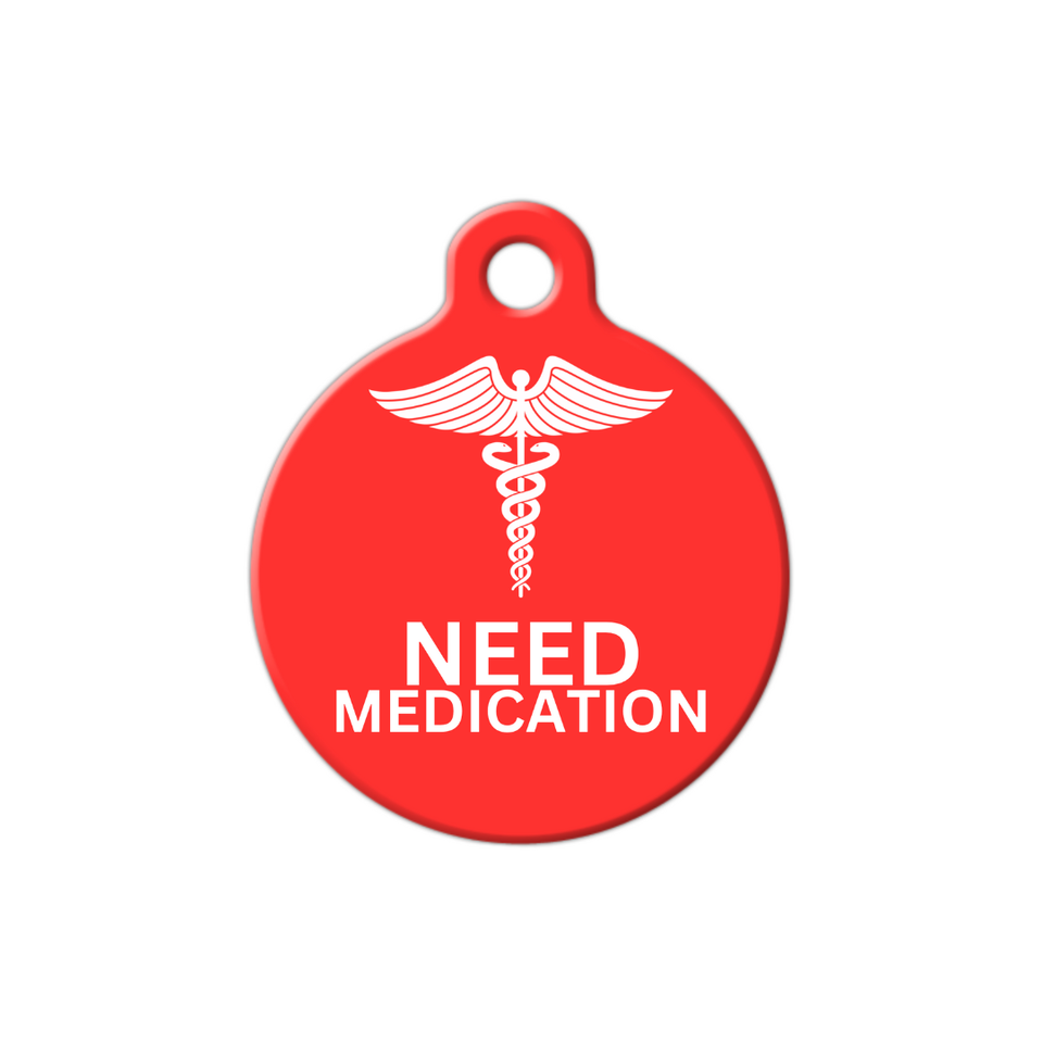 MEDICAL ALERT Blind Deaf Need Medication Pet ID Name Tag Personalised ...