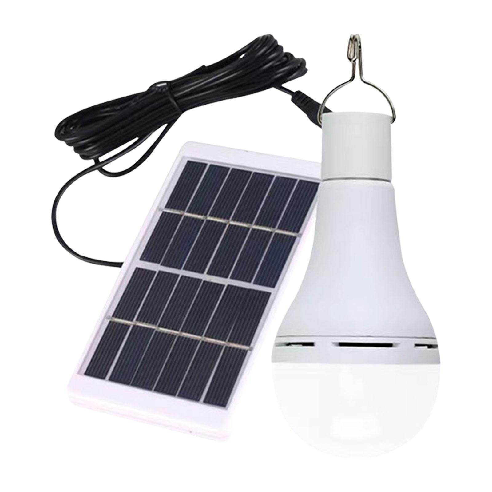 Solar Light Bulb Rechargeable Lighting Emergency Light for Walkway Home ...