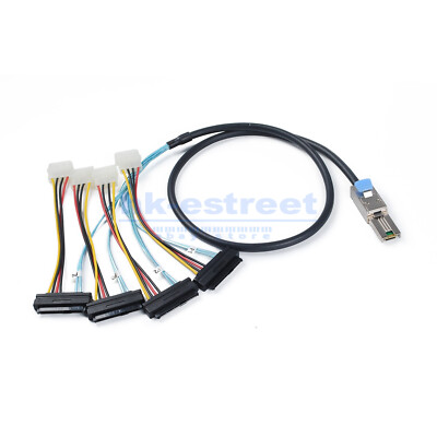 External Mini SAS SFF-8088 26pin to 4X SFF-8482 29pin with IDE Power ...