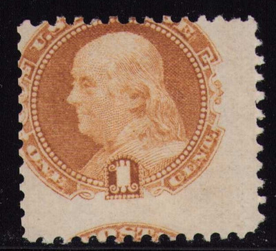 1869 US SC 112 1c Benjamin Franklin in Buff, Hard Wove Paper - MH G ...