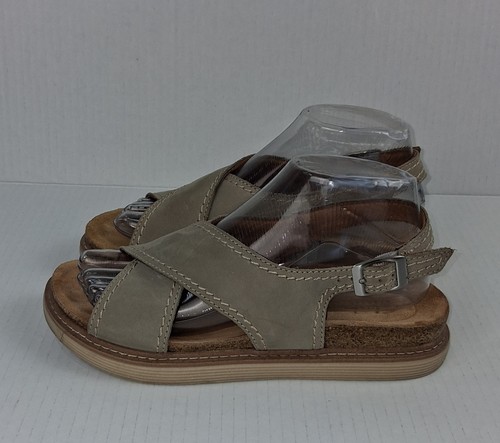 Clarks Arwell Gray Leather Suede Slingback Classic Comfort Sandals 7 | eBay