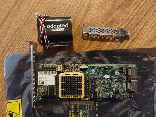 Adaptec ASR-5805ZQ 8-Port SAS PCIe 512MB RAID Card w/ Battery & Low ...