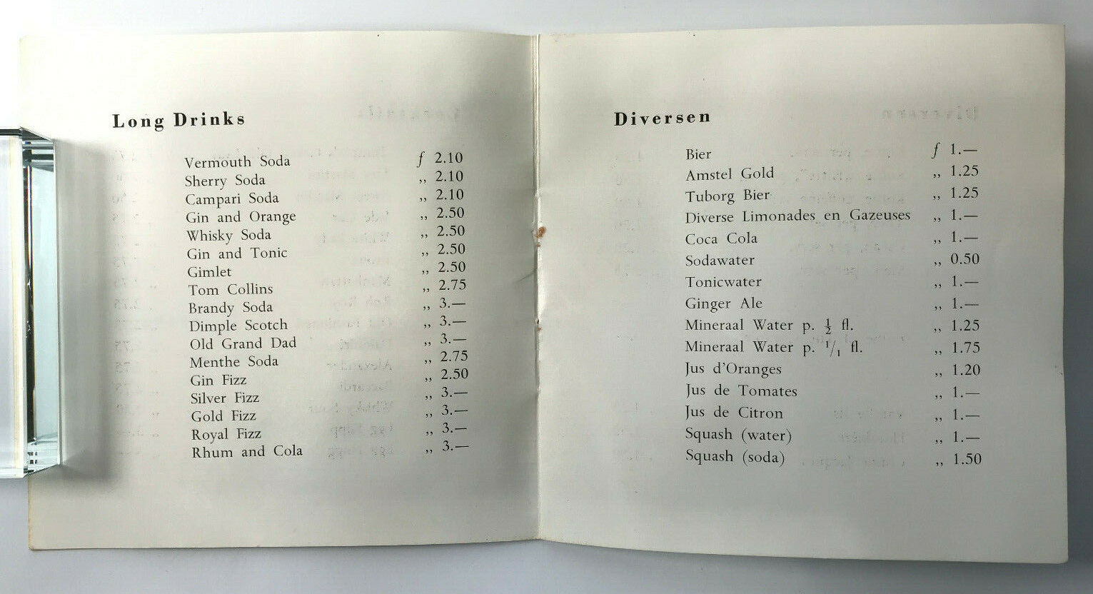Amstel Hotel Amsterdam Bar & Cocktail Lounge VTG Drinks Menu MCM Mid ...