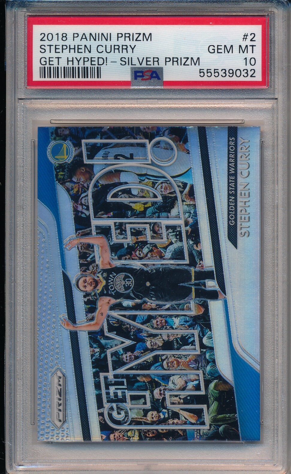 2018 PANINI PRIZM STEPHEN CURRY GET HYPED! SILVER PRIZM PSA 10 GEM MINT ...