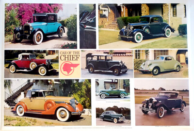 Classic 1926-1941 PONTIAC AUTOMOBILES "Car of the Chief" Vintage 25x38 ...