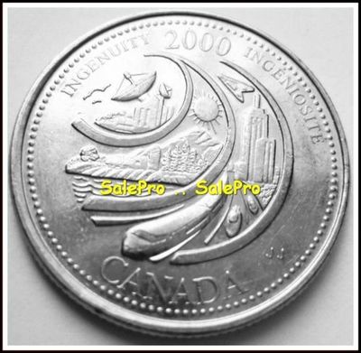 CANADA 2000 CANADIAN QUARTER INGENUITY QUEEN ELIZABETH II RARE 25 CENT ...