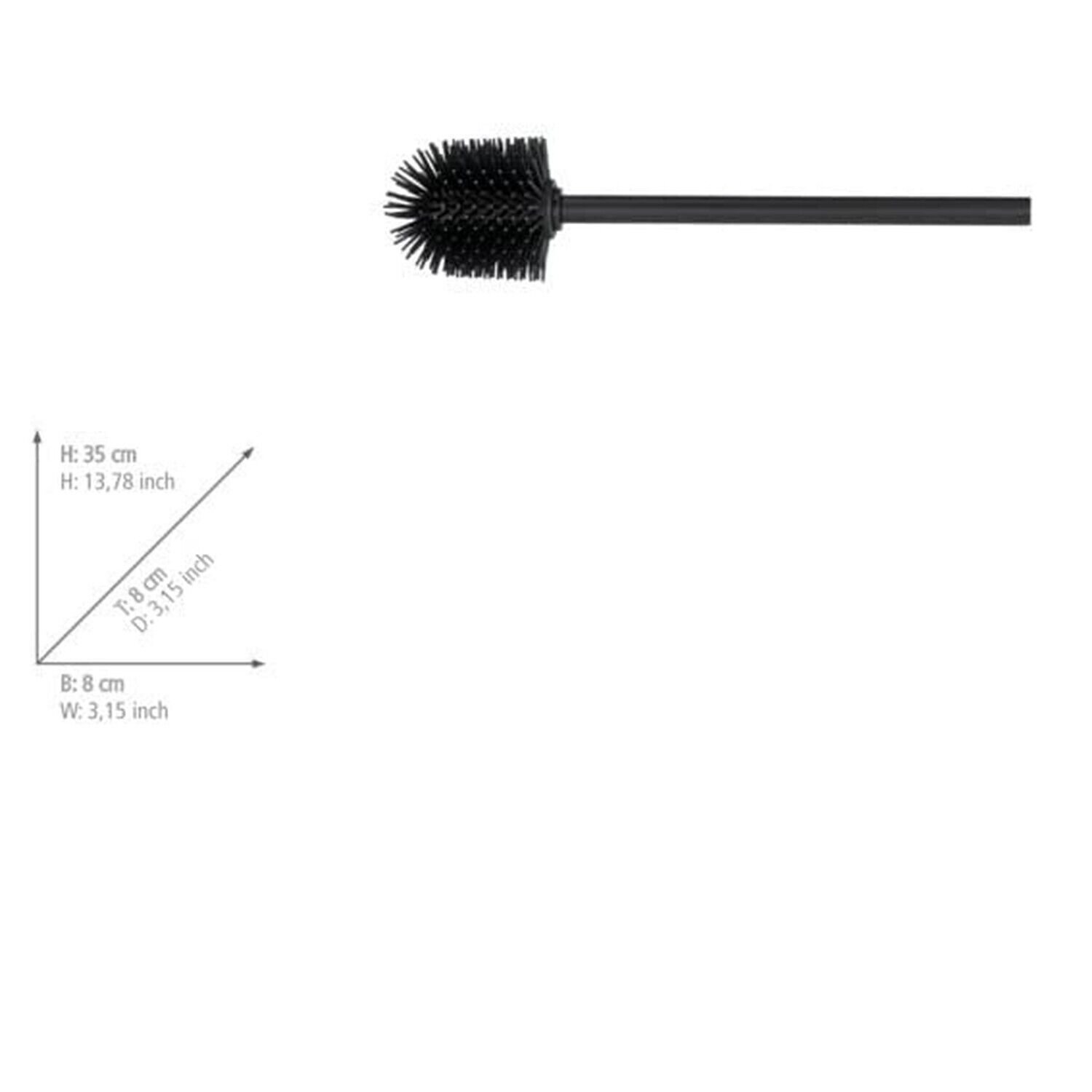 Wenko Replacement Toilet Brush Handle with Silicone Head Black ...