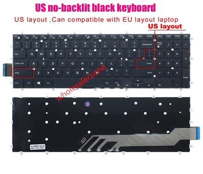 US No-Backlit Keyboard for Dell P66F P66F001 P72F P72F002 P75F P75F002 ...