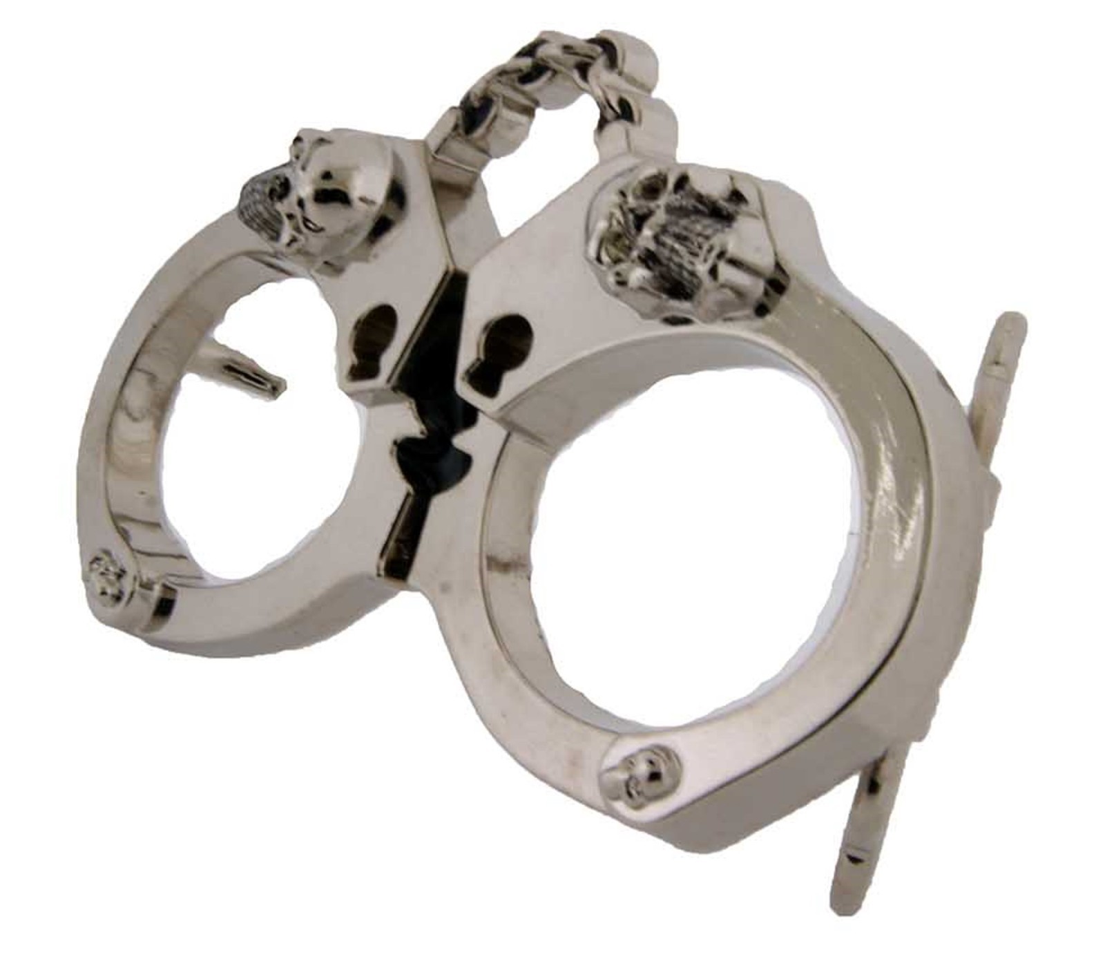 Handcuffs Belt Buckle Rock Rebel Skull Silver Metal Halloween Costume ...