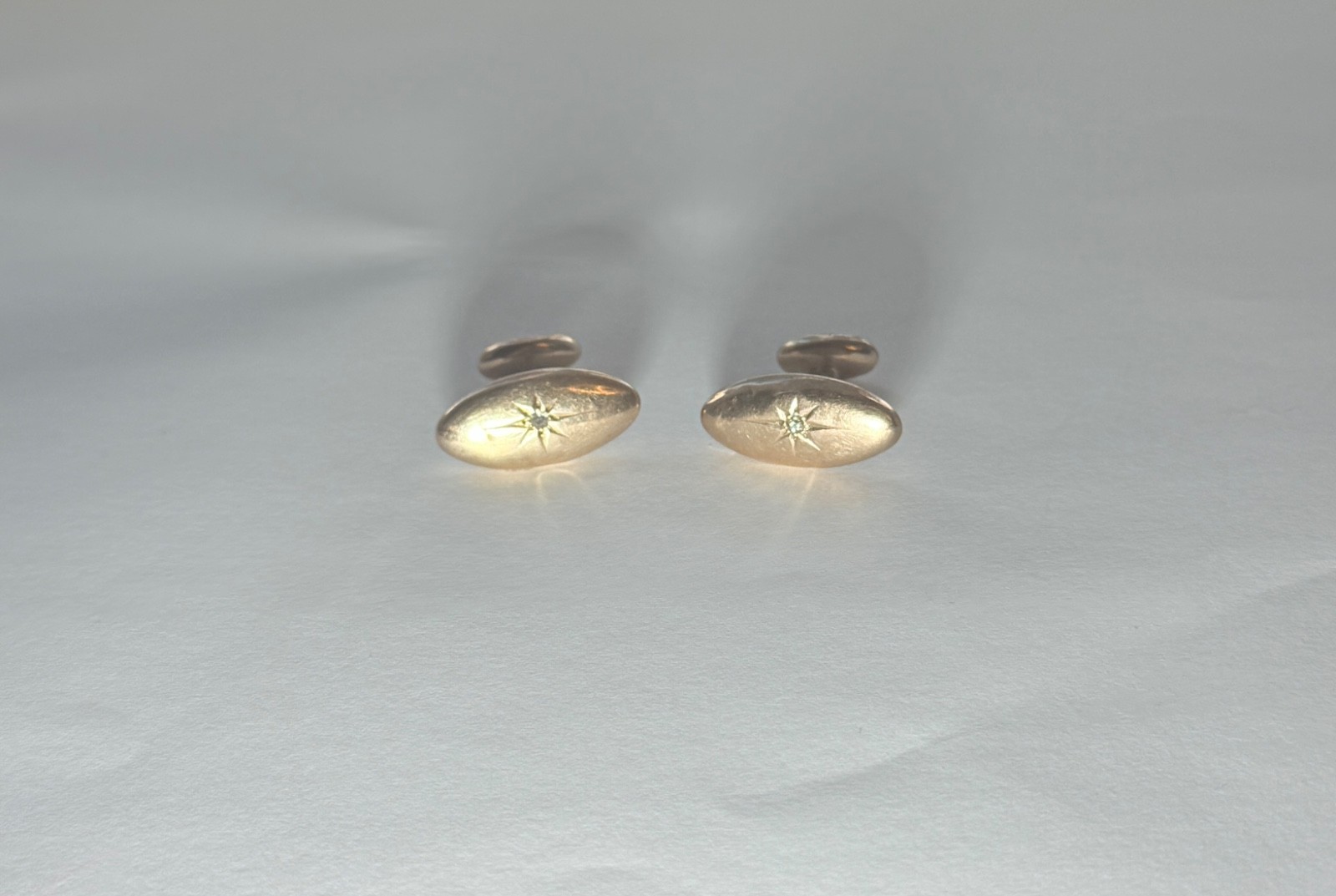 Antique Cufflinks Victorian Edwardian 10K Gold Diamon… - Gem
