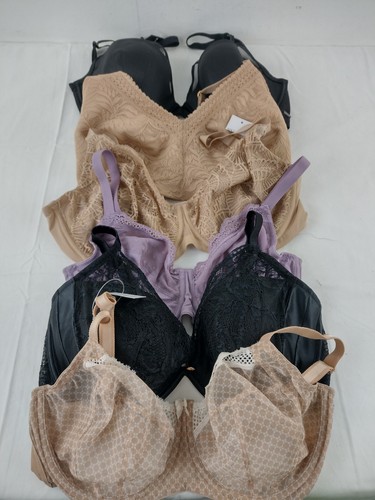 M&S 6pcs Bundle Bras Size 32G Black Beige Lace Silk Full Cup Minimiser ...