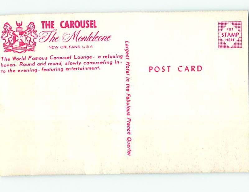 Unused Pre-1980 CAROUSEL RESTAURANT New Orleans Louisiana LA M8547 | eBay